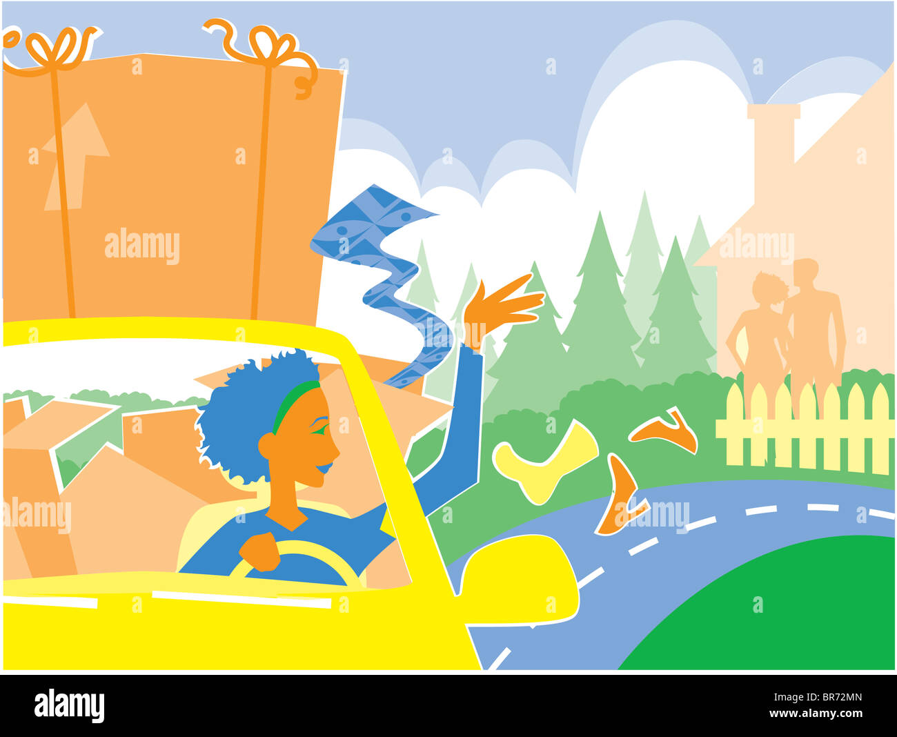 Waves goodbye to her daughter hi-res stock photography and images - Alamy