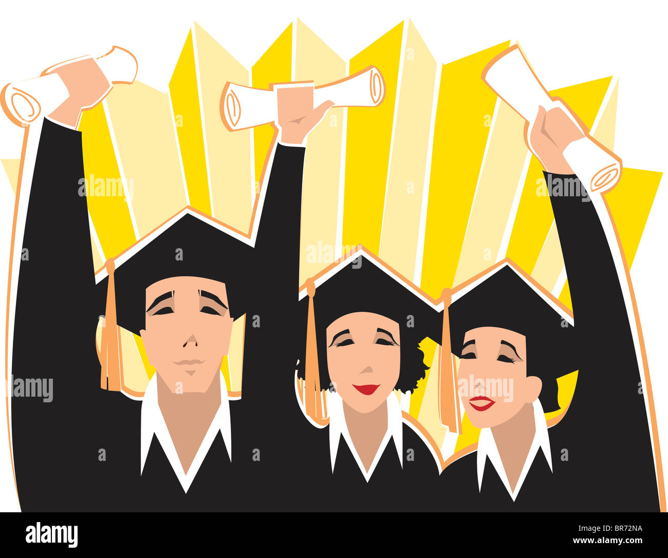 Drawing of new graduates academic cap hi-res stock photography and ...