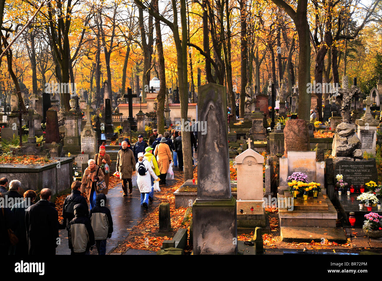 All Saints Day at Powazki Cemetery in Warsaw Poland Stock Photo - Alamy