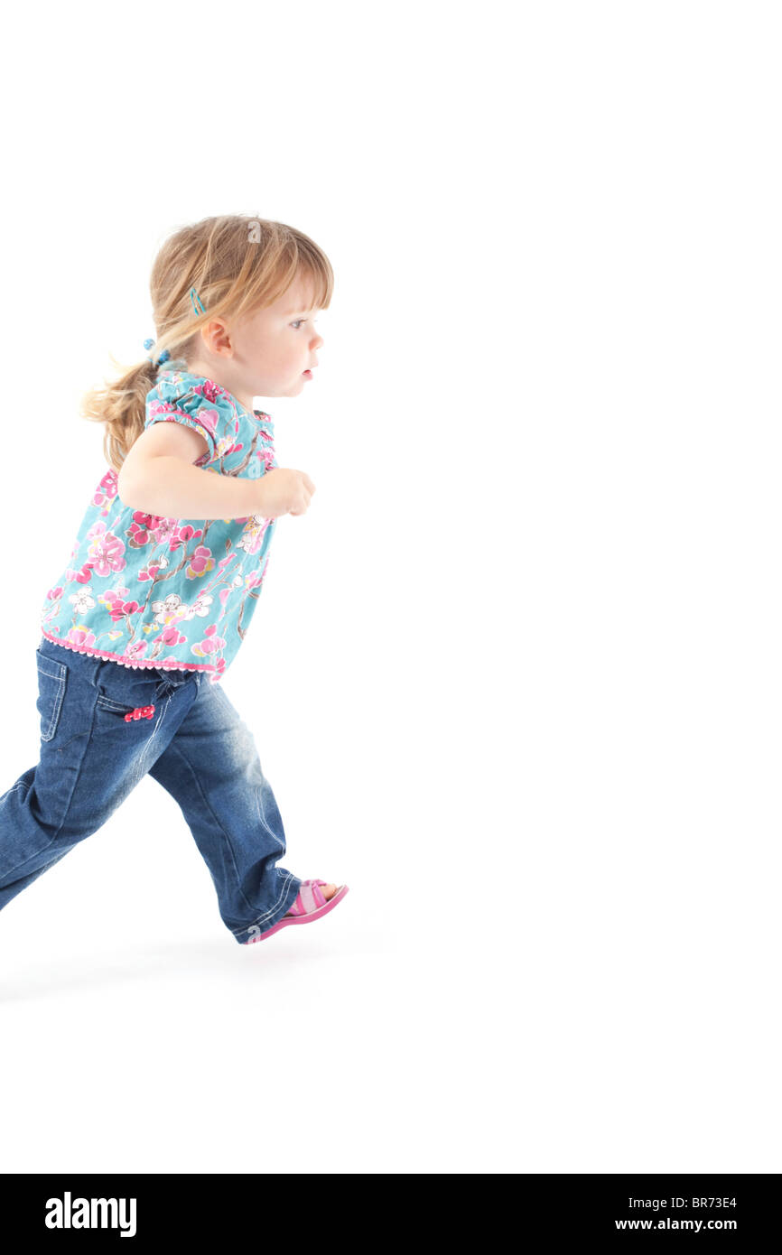 toddler running on isolated white background Stock Photo - Alamy