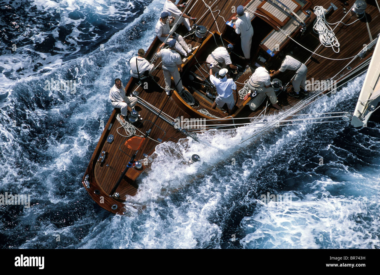 J-Class "Velsheda" racing at Antigua Classic Yacht Regatta, 2001 Stock ...