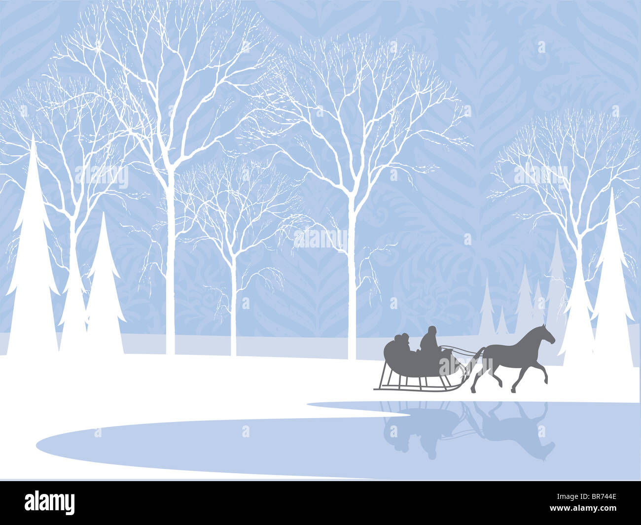 Horse drawn sleigh ride snow hi-res stock photography and images - Alamy