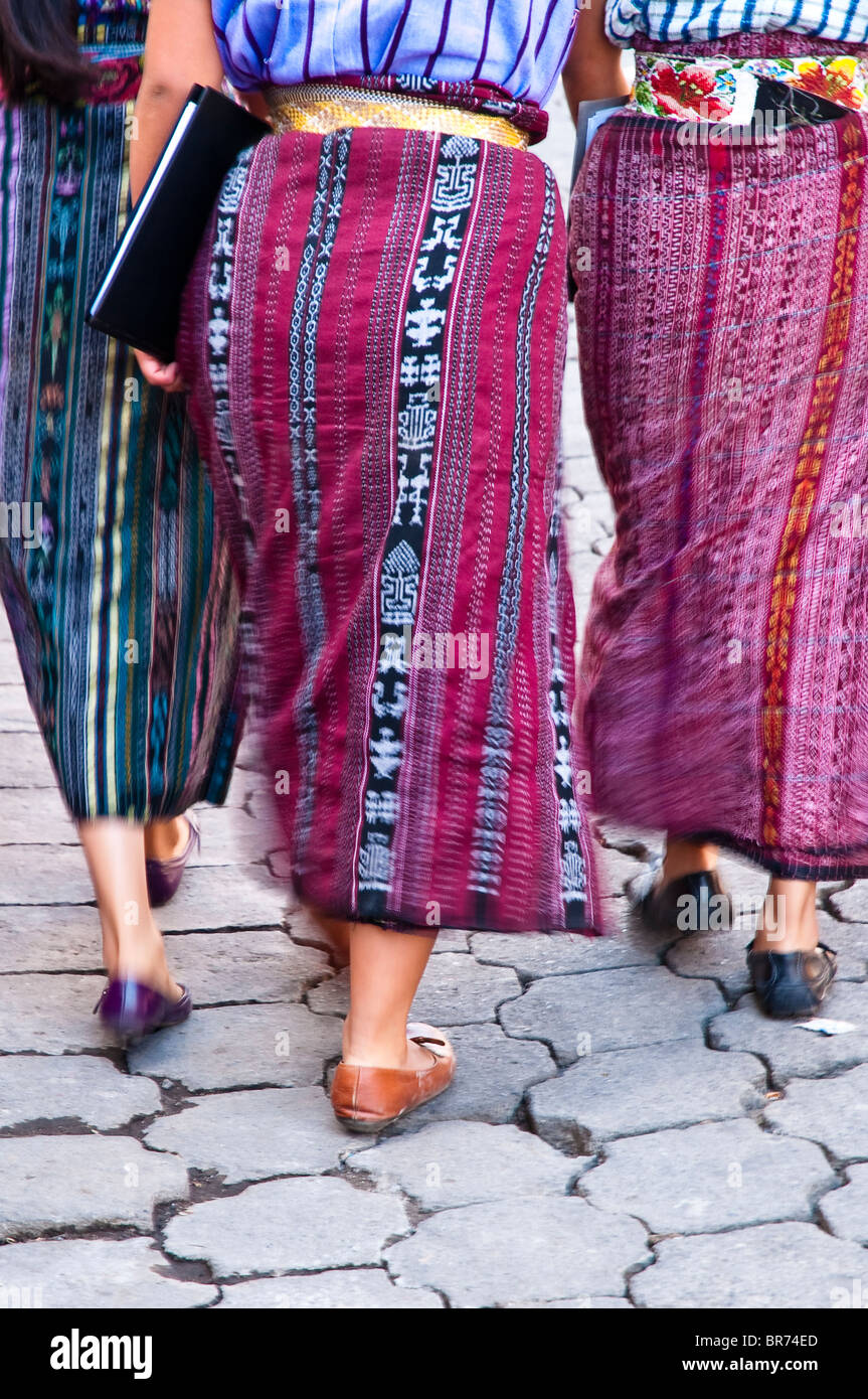 Young Mayan teenager playing on the streets of Santiago Atitlan, Solola ...