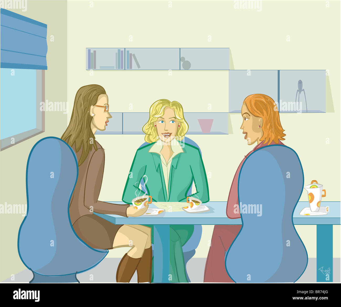 Meeting Table Cartoon High Resolution Stock Photography and Images - Alamy