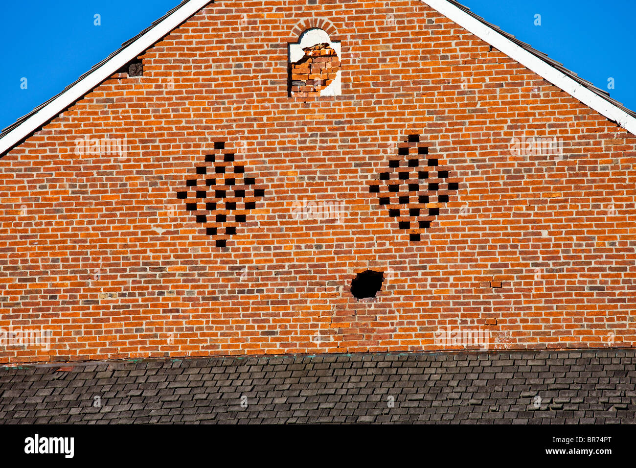 Historic cannonball damage, Trostle Farm, Civil War Battlefield ...