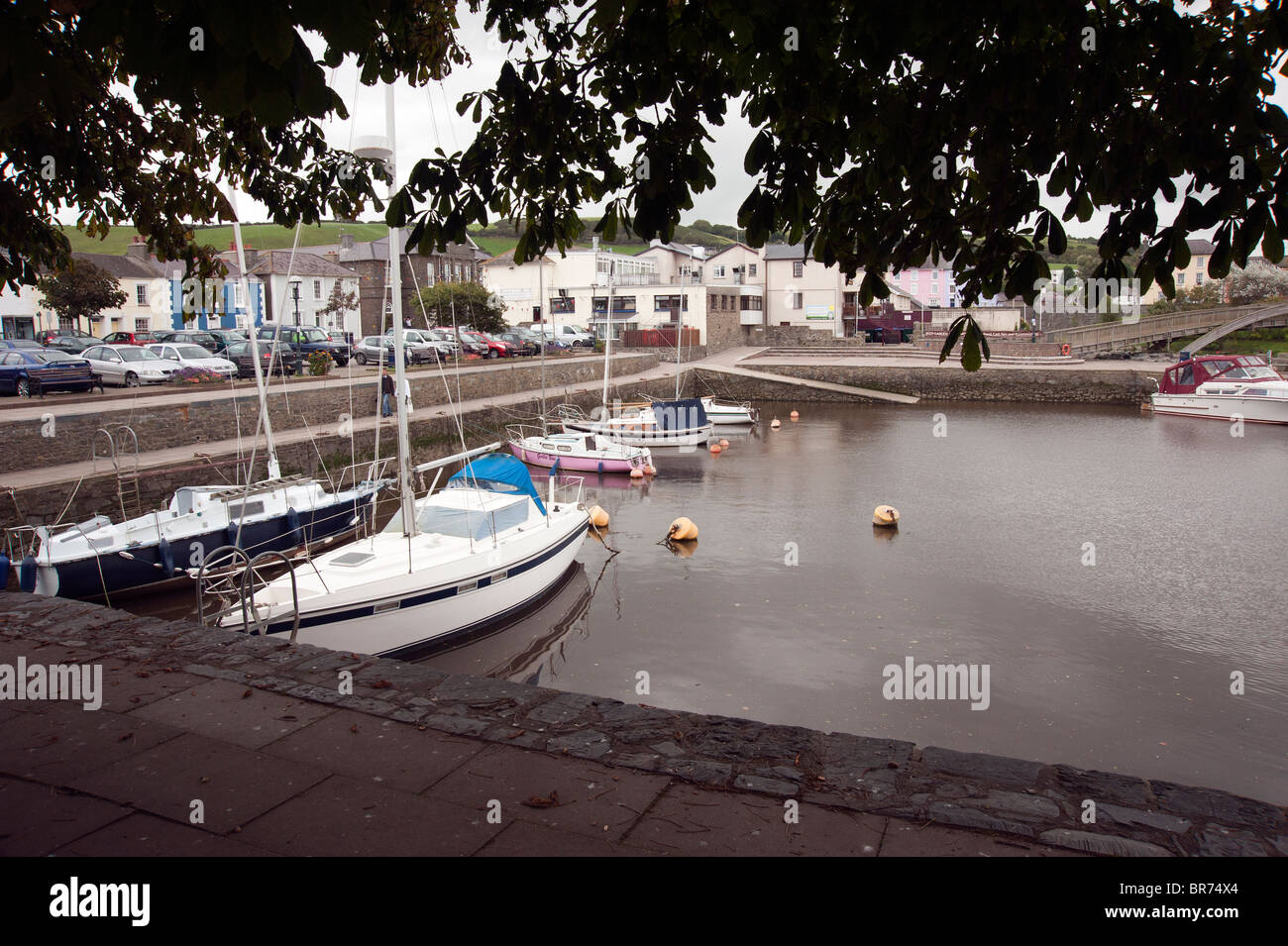 the inner harbor of aberaeron Stock Photo - Alamy