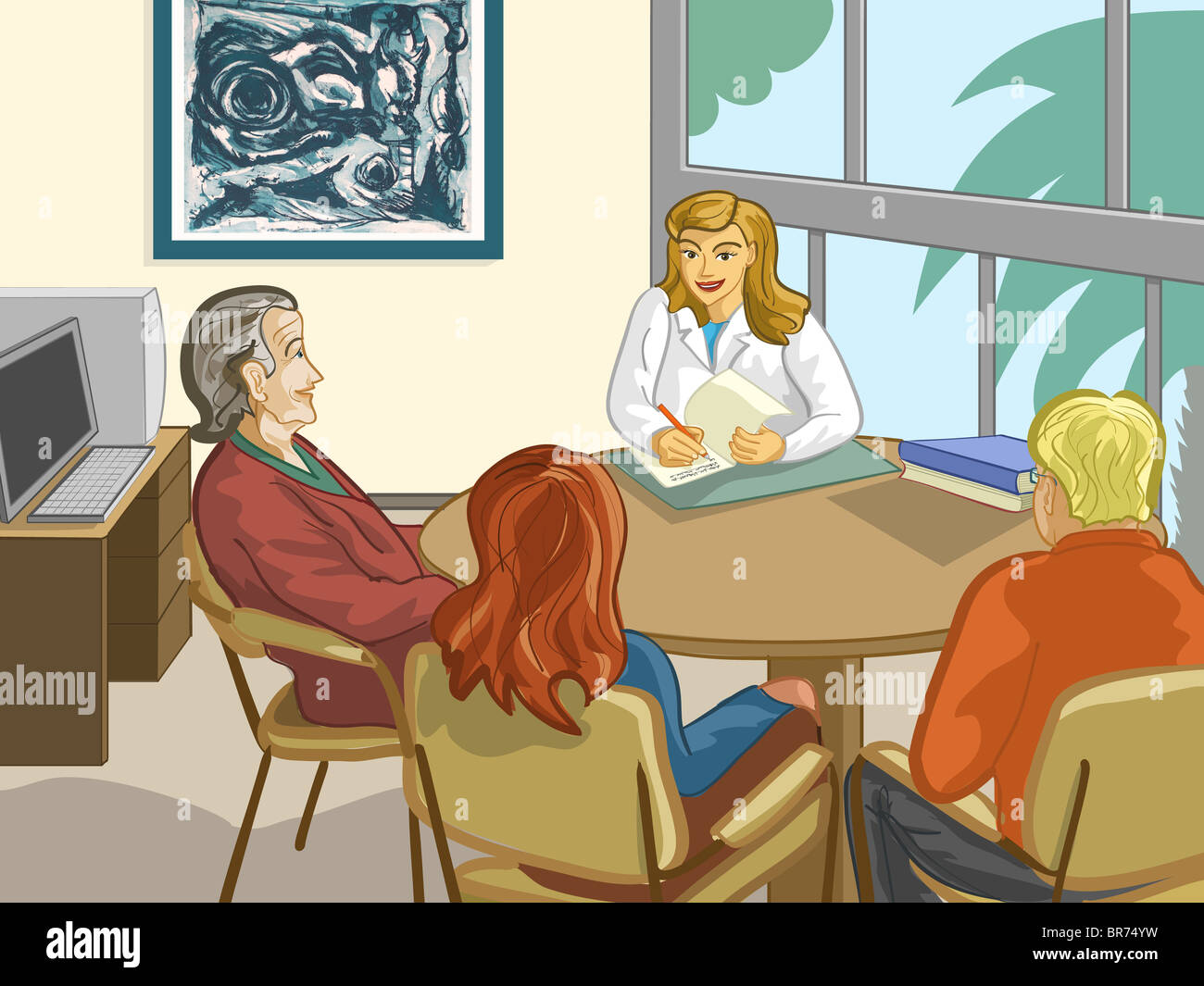 Doctors around table hi-res stock photography and images - Alamy