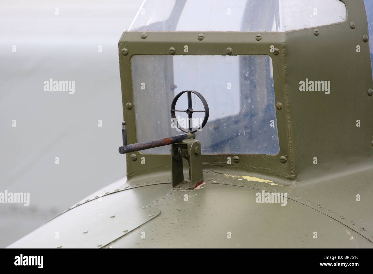 Rear gun sight of B 17 Flying Fortress Sally B at Duxford air museum ...