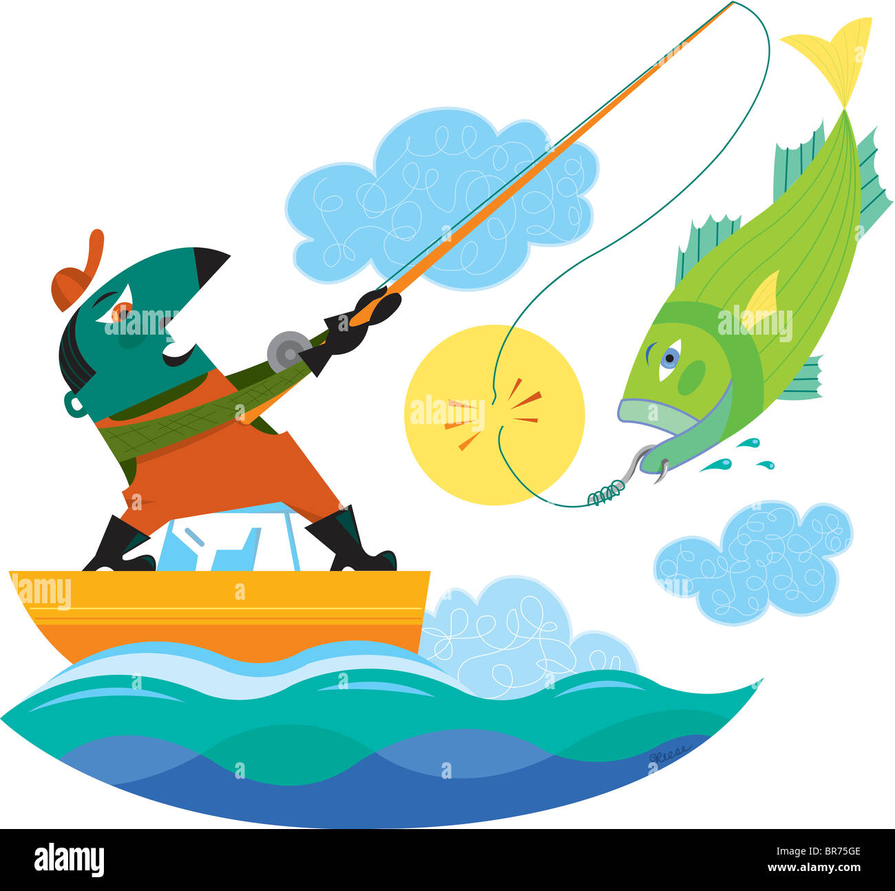 Fish on a line hi-res stock photography and images - Alamy