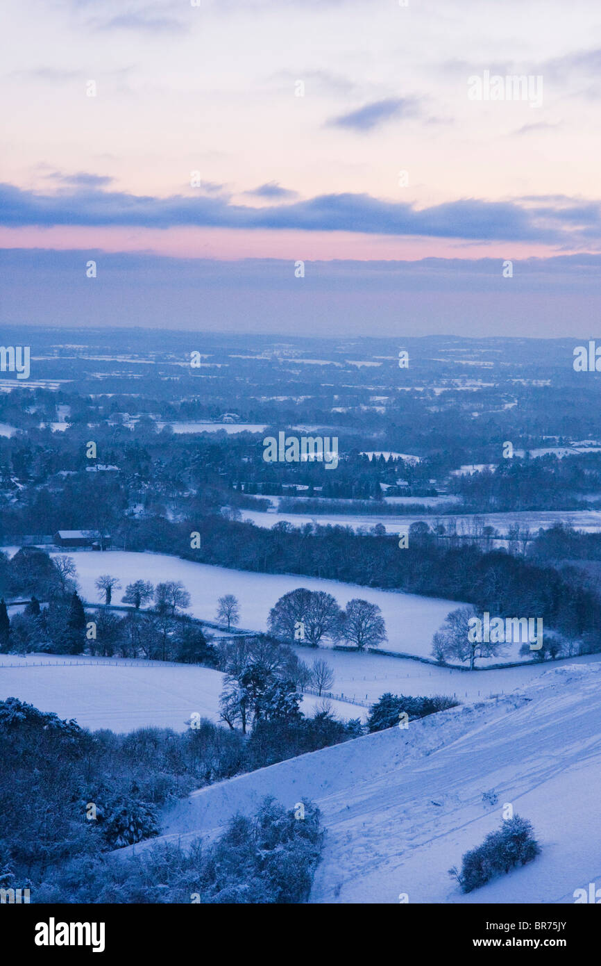 January snow scenes in Reigate, Surrey, England Stock Photo - Alamy