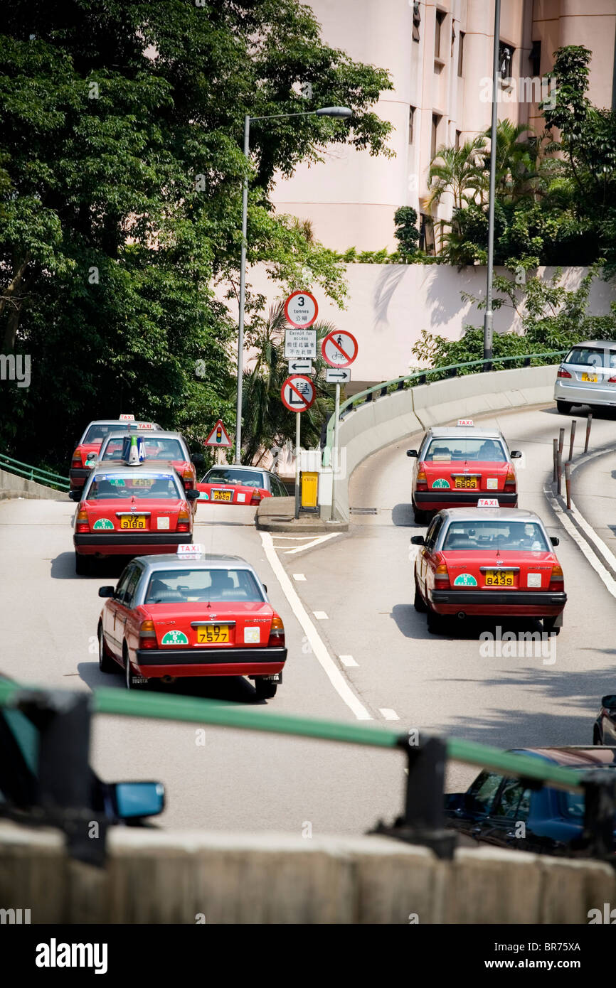 The famous red taxi's of Hong Kong China Stock Photo - Alamy