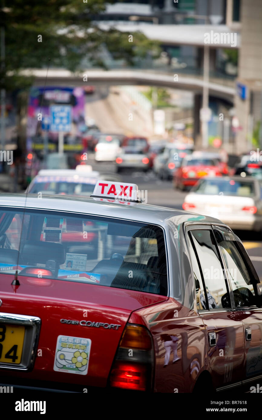 The famous red taxi's of Hong Kong China Stock Photo - Alamy