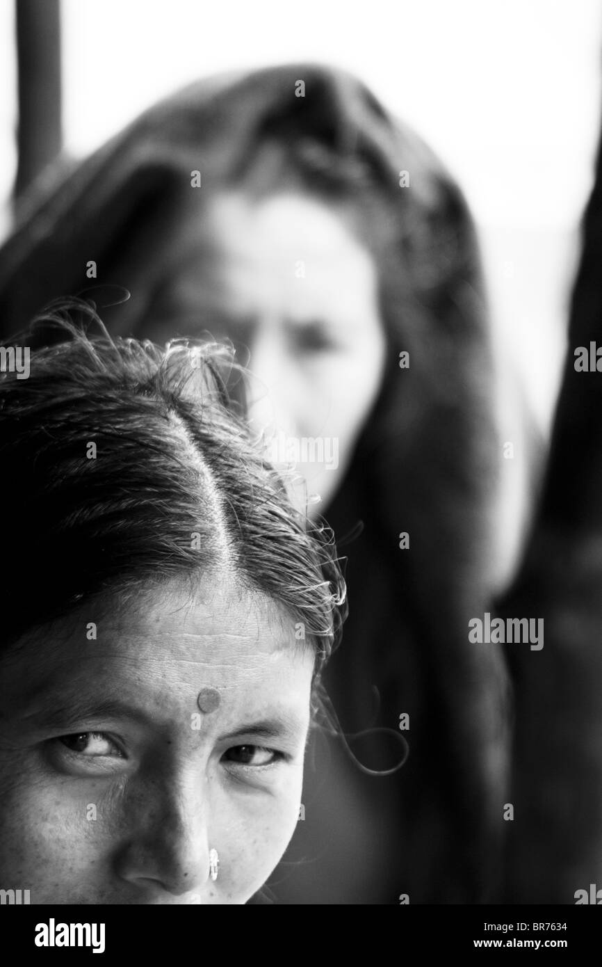 People in small village Black and White Stock Photos & Images - Alamy