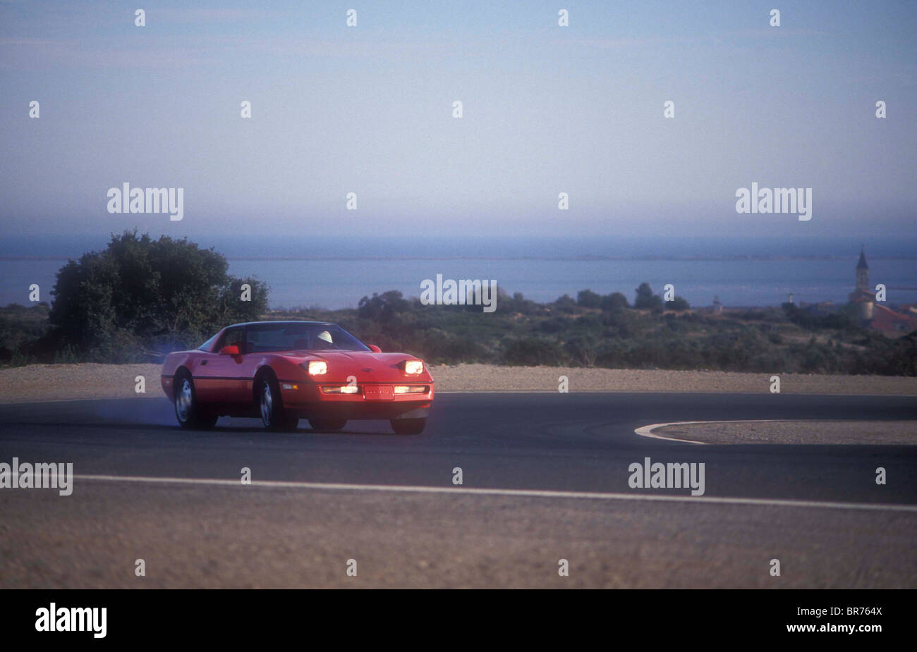Chevrolet Corvette ZR1 on a test track near Montpellier France 1993 ...