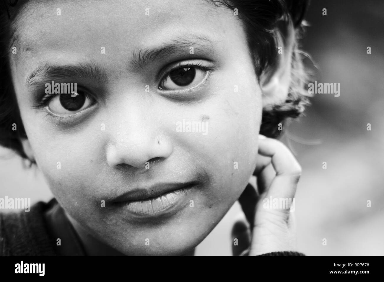 Local girl in small village India Stock Photo - Alamy