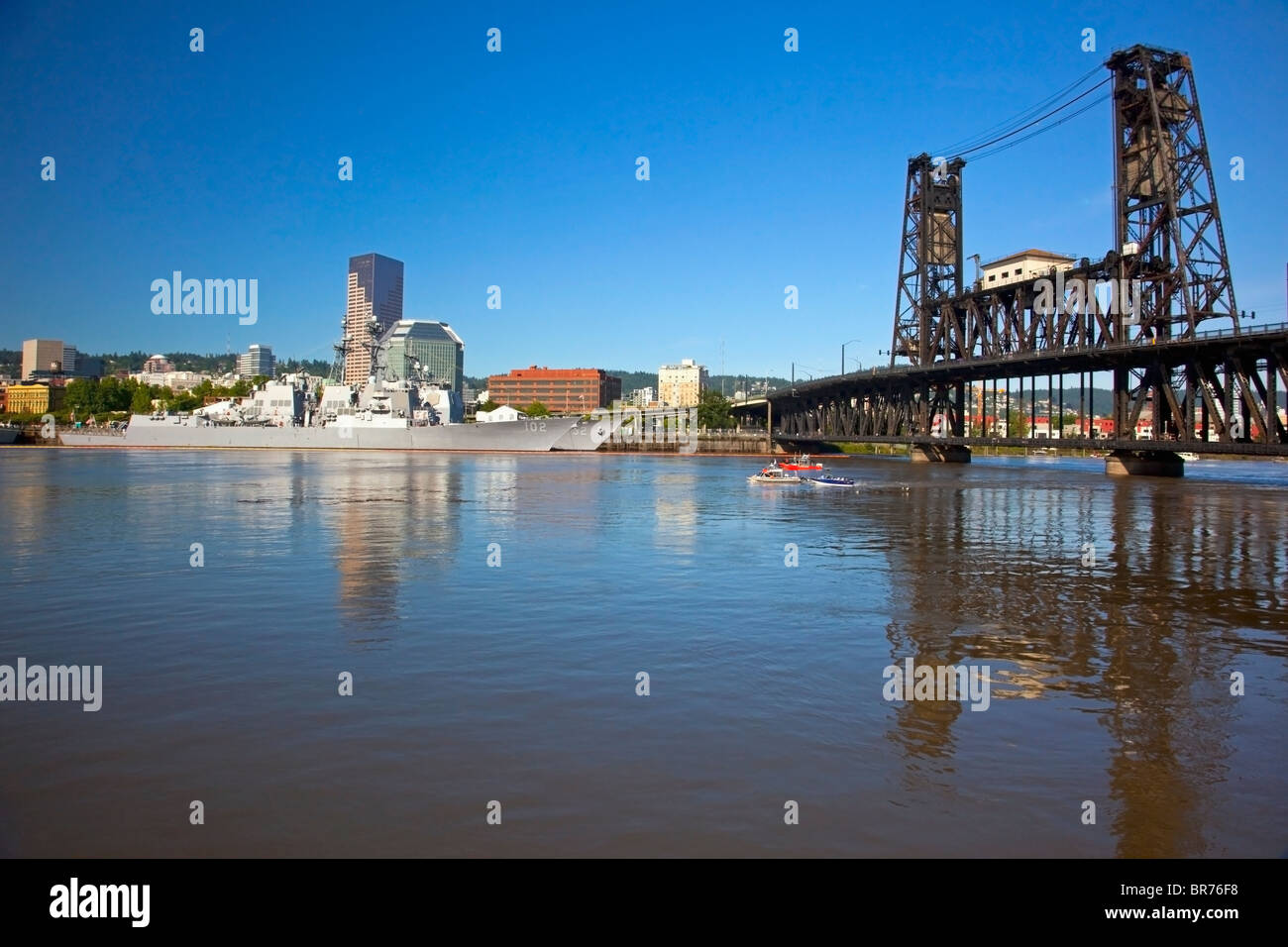 The Willamette River During The Rose Festival; Portland, Oregon, United ...