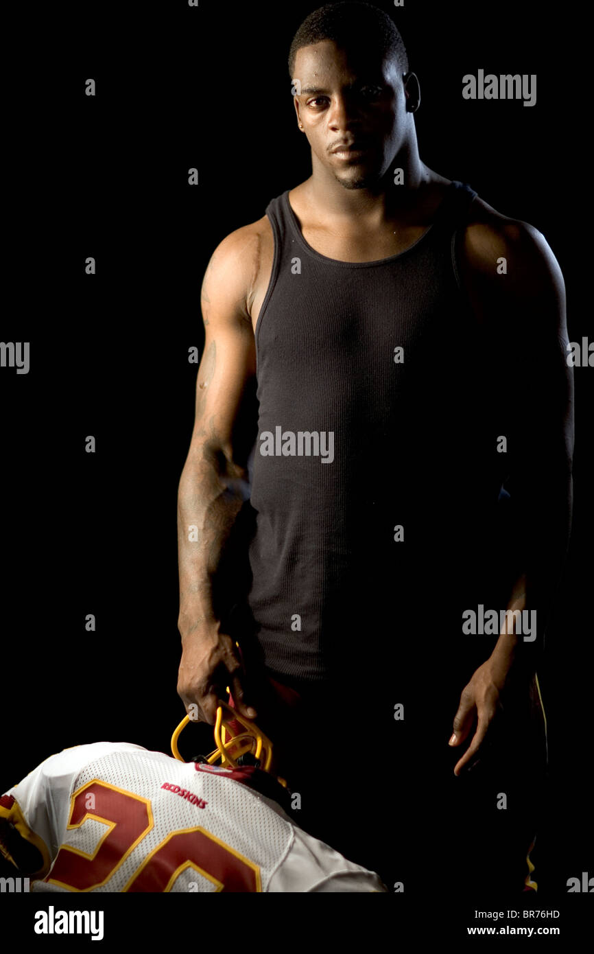 A portrait of Clinton Portis of the Washington Redskins photographed at ...