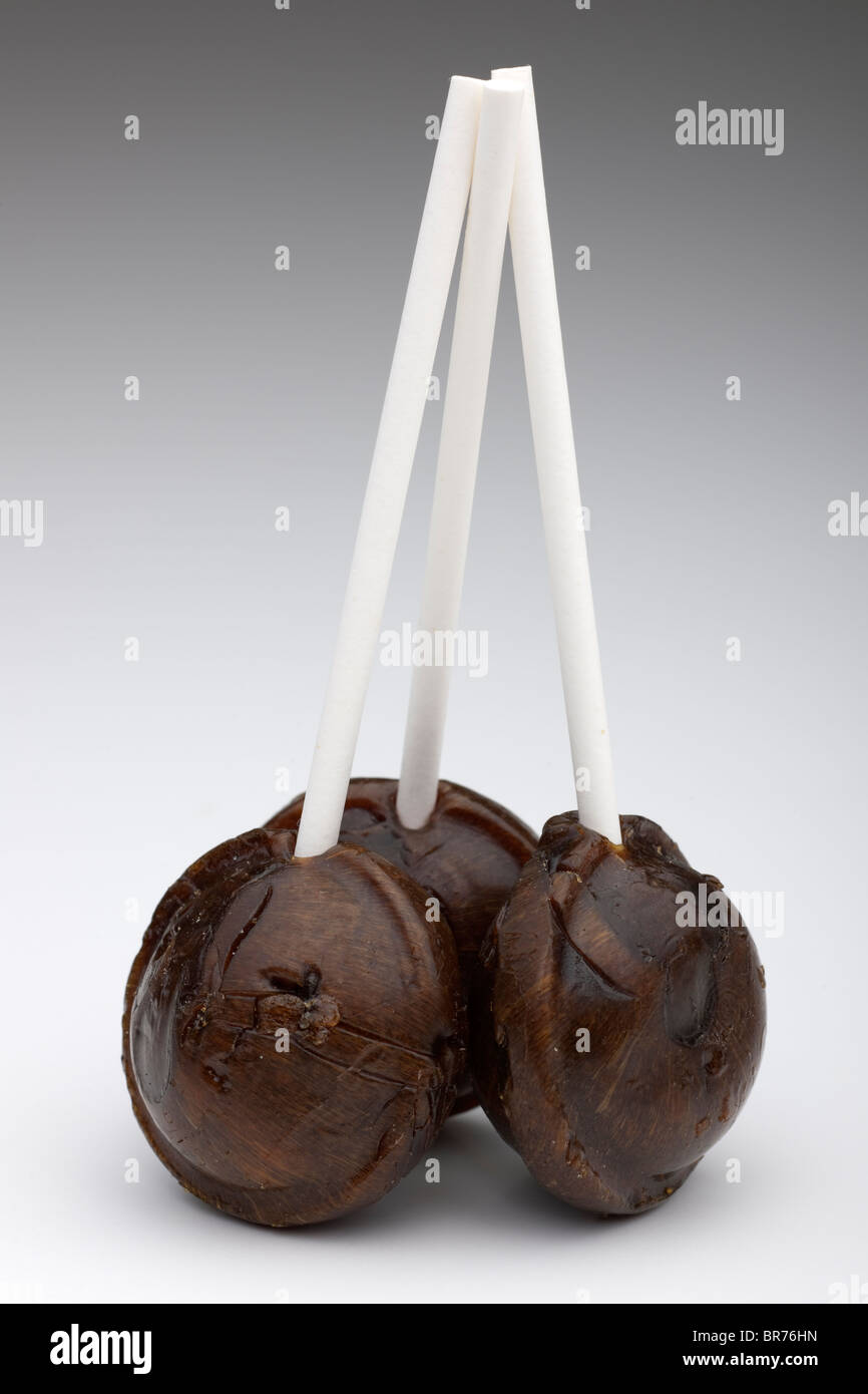 Three bonfire lollies Stock Photo - Alamy