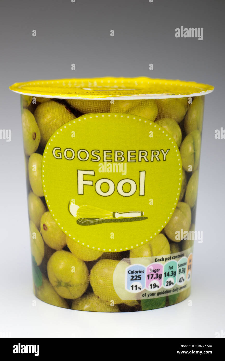 Carton of Gooseberry fool desert Stock Photo - Alamy