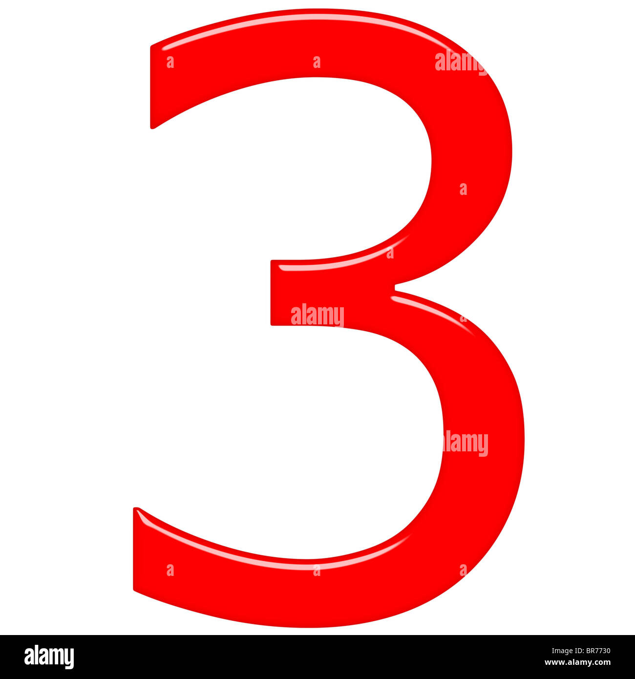 3d red number 3 Stock Photo - Alamy
