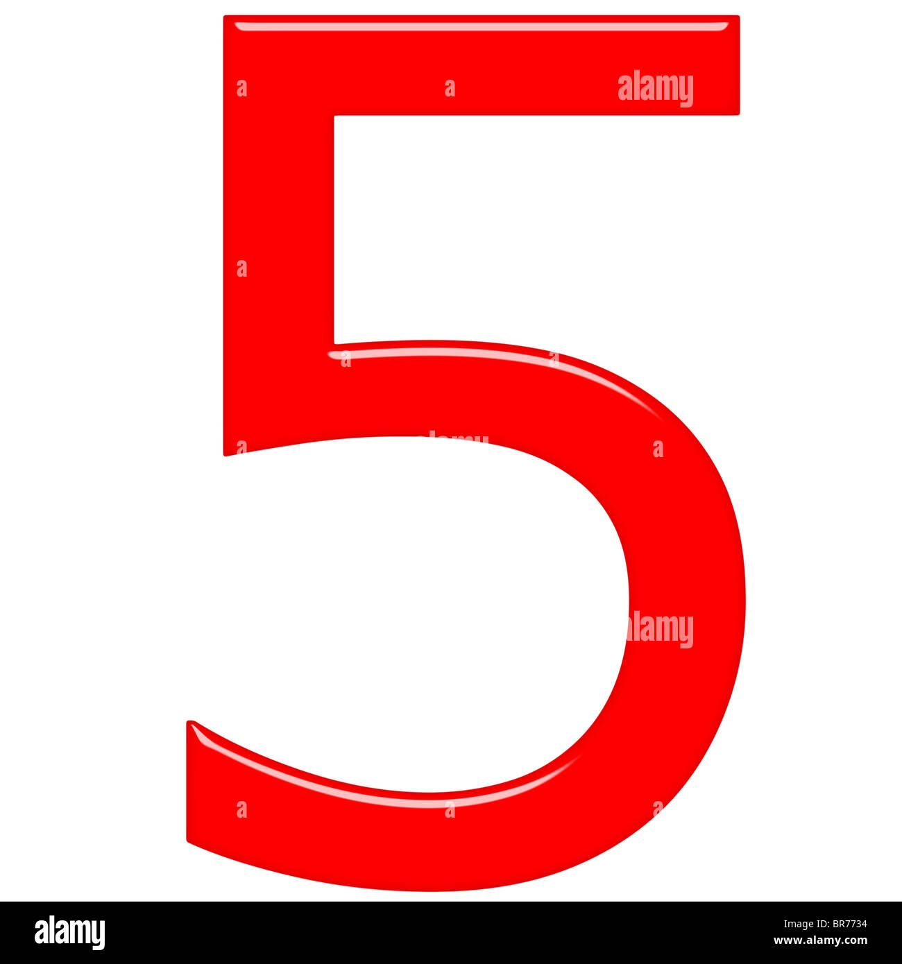 3d red number 5 Stock Photo - Alamy