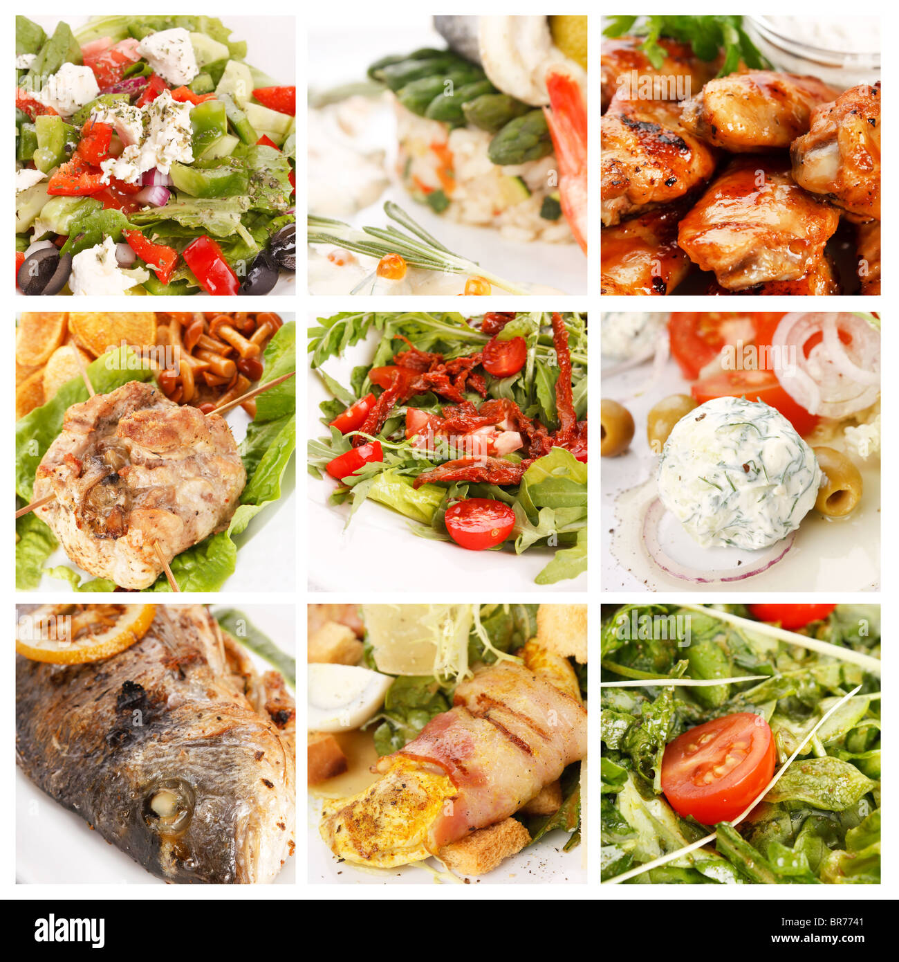 set of different tasty dishes Stock Photo - Alamy