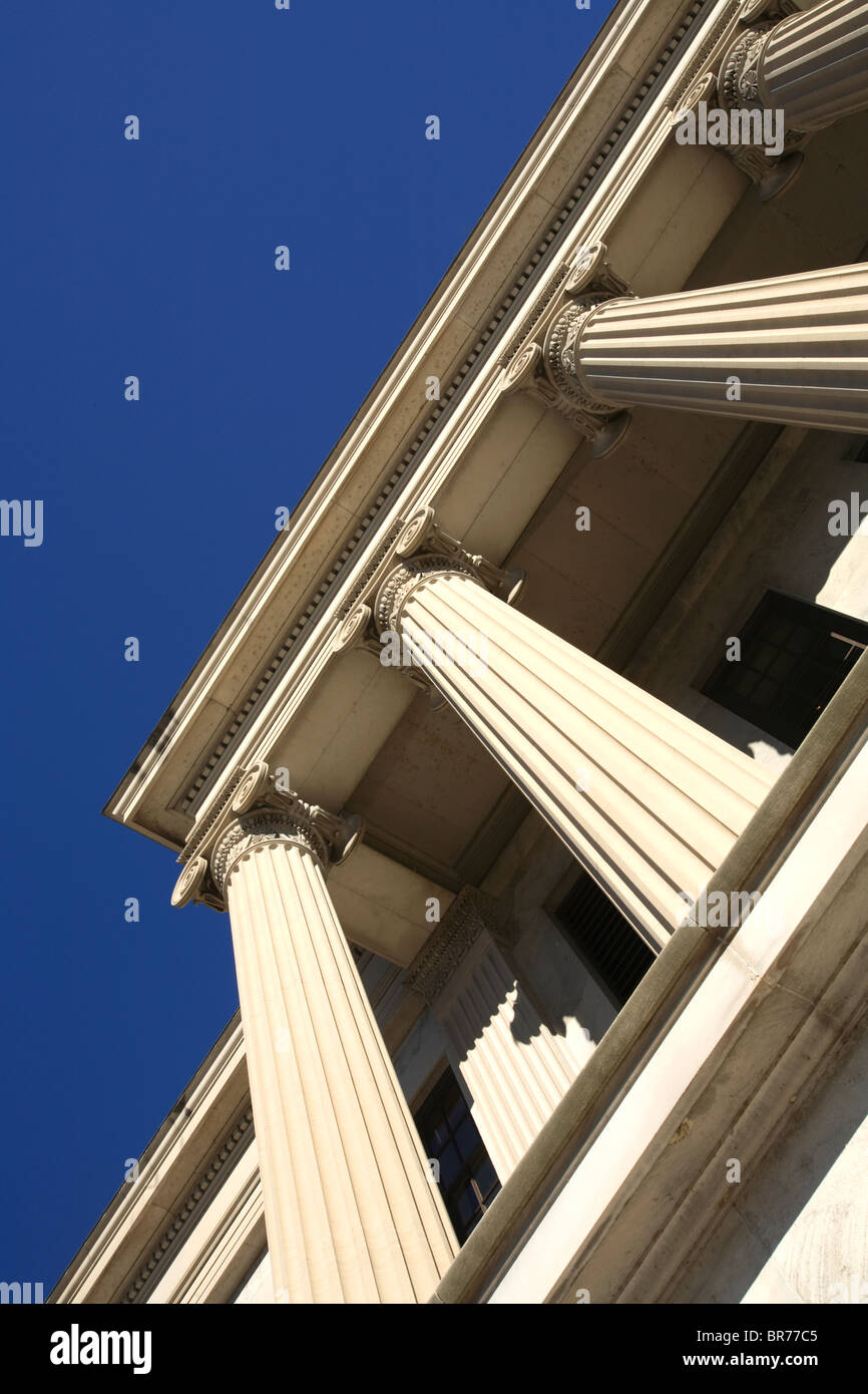 Classical architectural columns the state capitol building in downtown ...