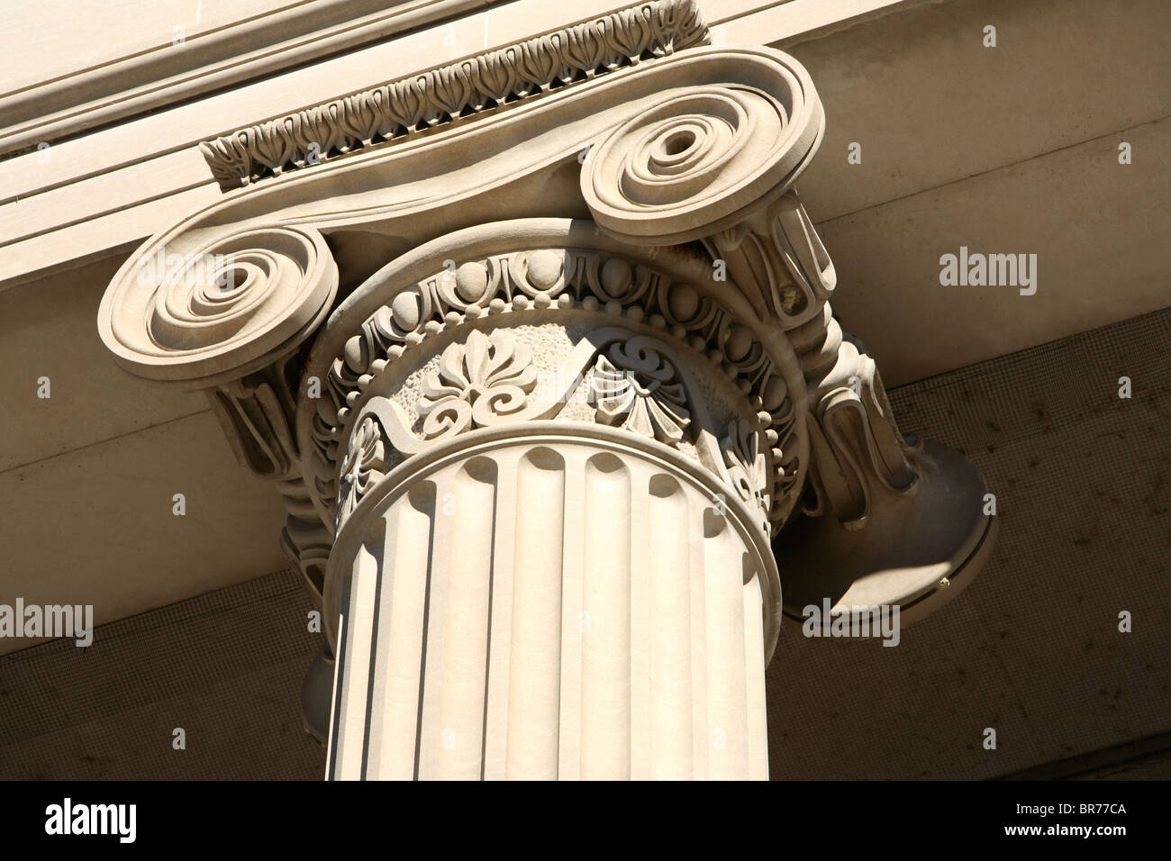 Classical architectural detail of a column on the state capitol ...