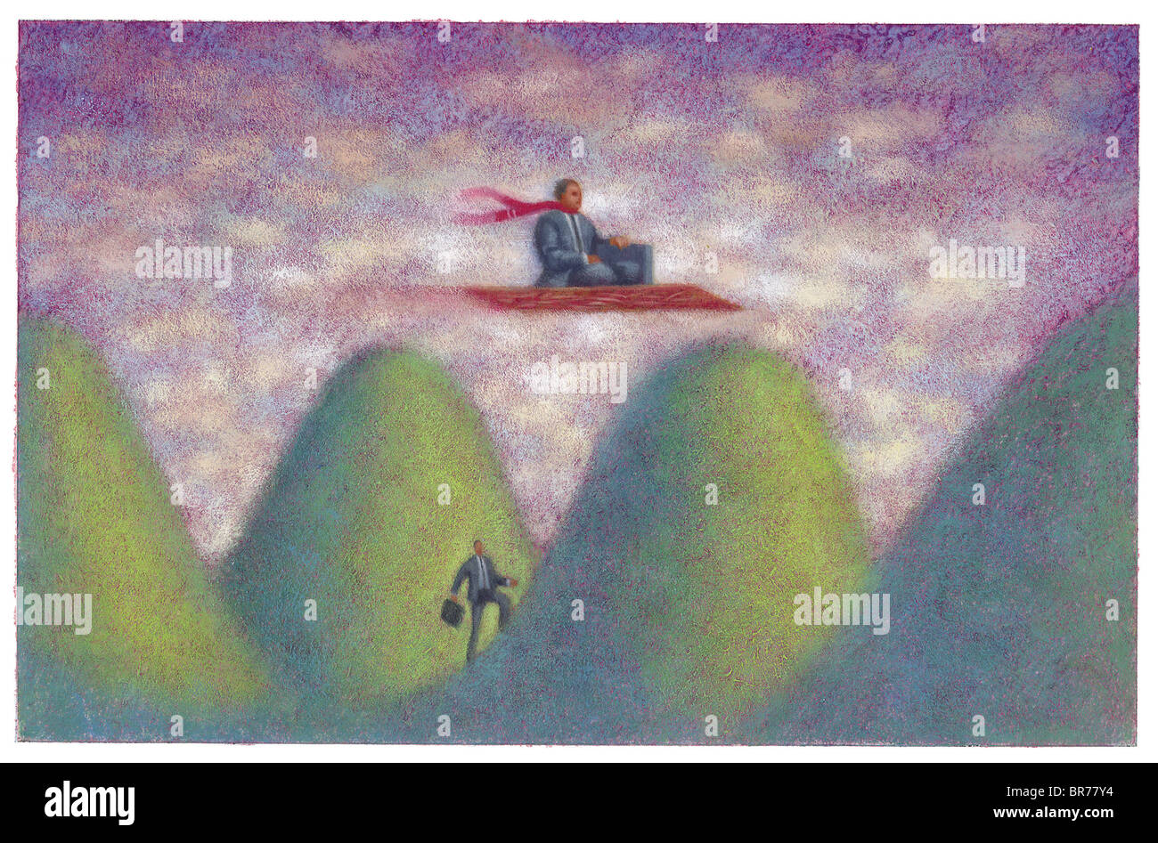 Cartoon illustration man flying on hi-res stock photography and images ...