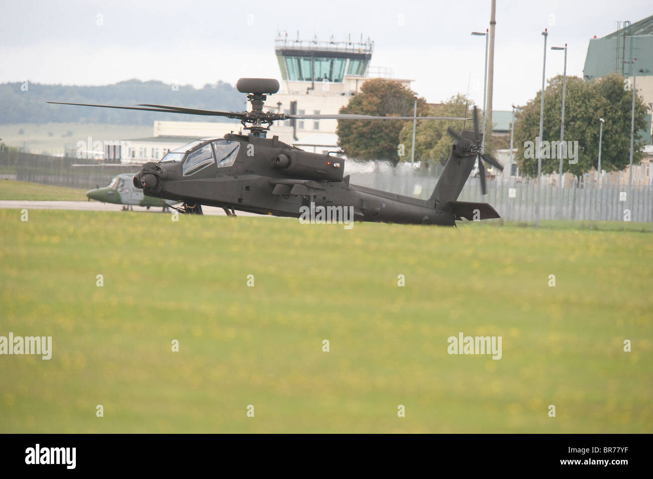 The Boeing AH-64 Apache twin engined attack helicopter being used to ...