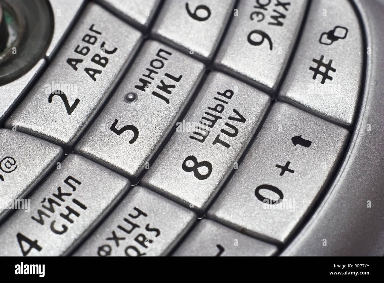 Mobile phone keypad. Macro Stock Photo - Alamy