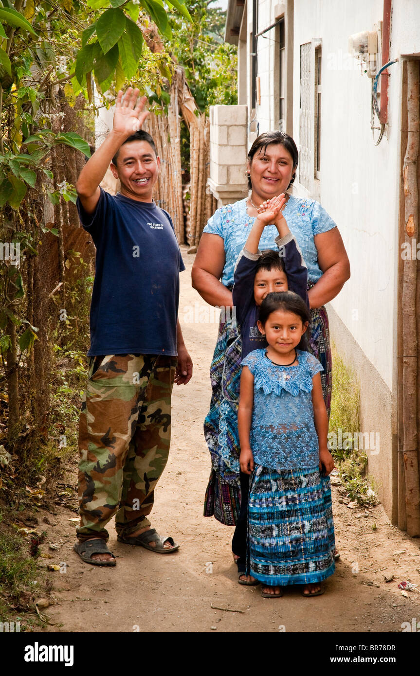 Indigenous Mayan Family together, in San Juan la Laguna, Solola ...