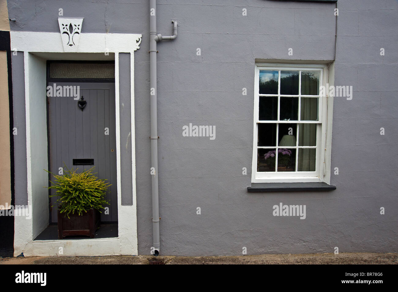 gray georgain house aberaeron Stock Photo - Alamy