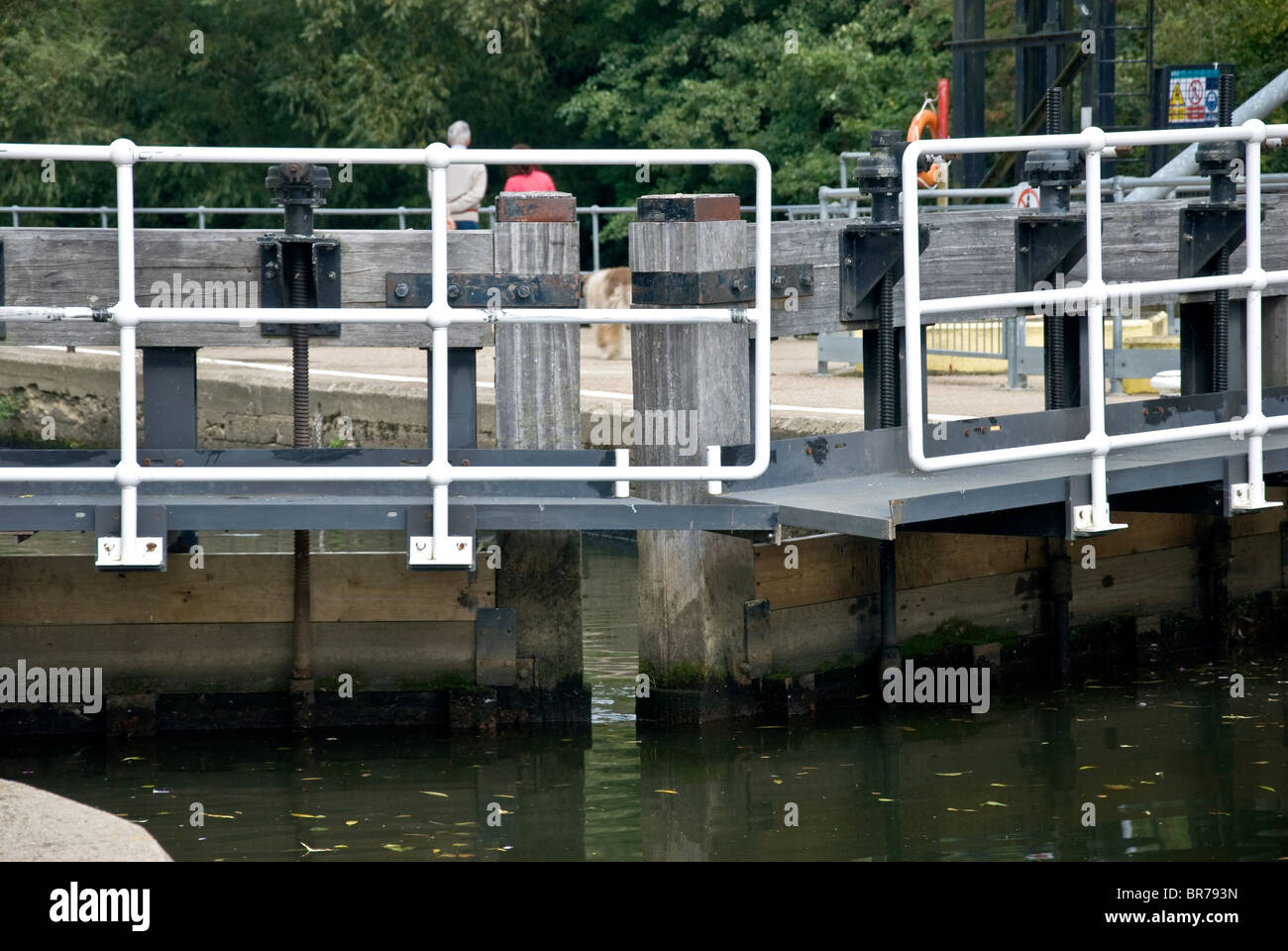 Lock gates opening Stock Photo - Alamy