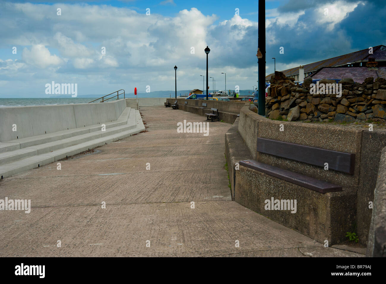 aberaeron see front not the new sea difencess Stock Photo - Alamy