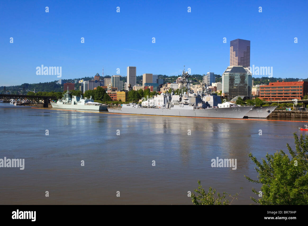 The Willamette River During The Rose Festival; Portland, Oregon, United ...