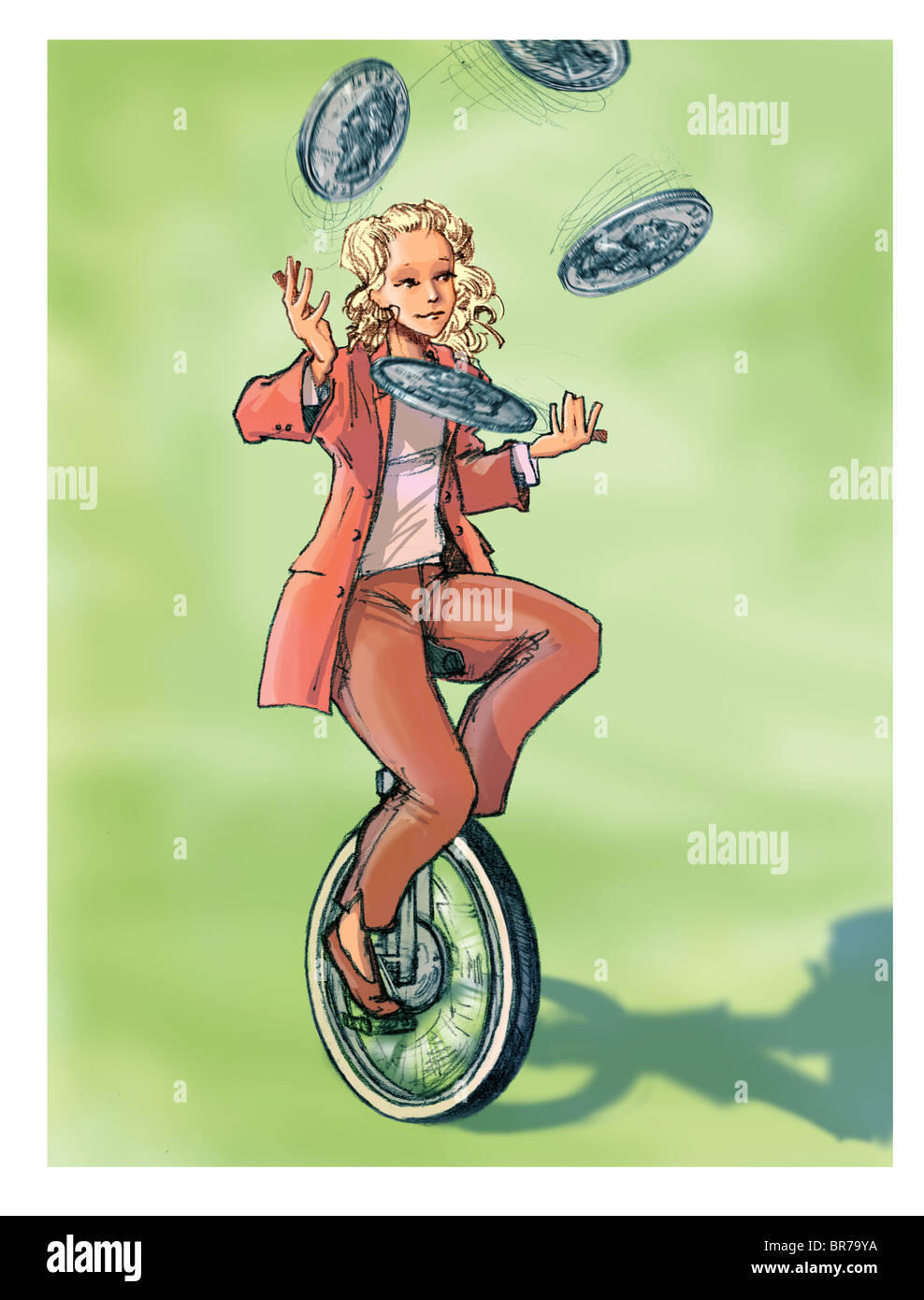 Female juggler unicycle hi-res stock photography and images - Alamy
