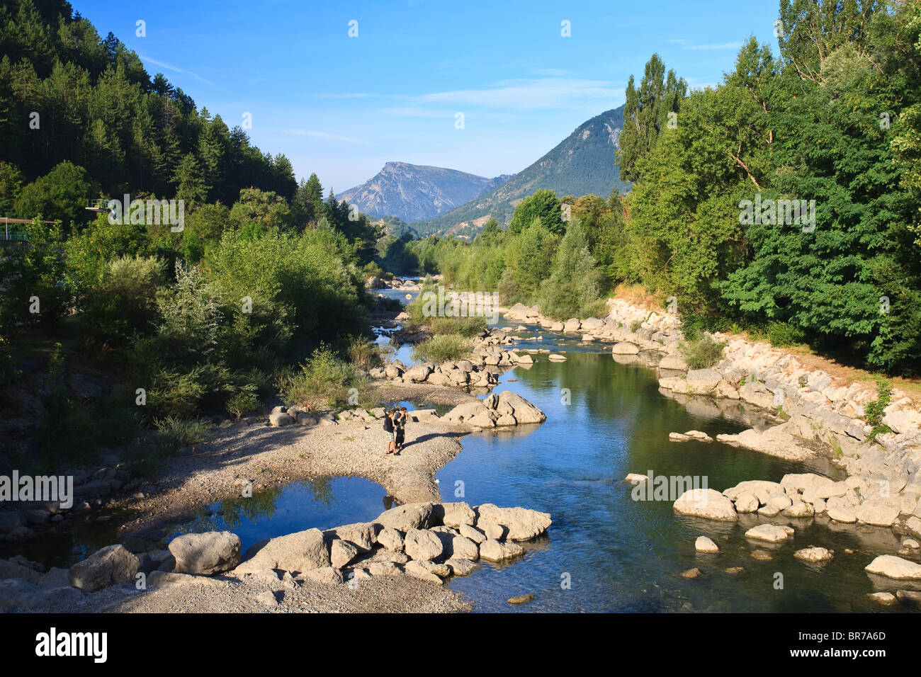 Fly fishing on the River Verdon at Castellane, Provence, France Stock ...