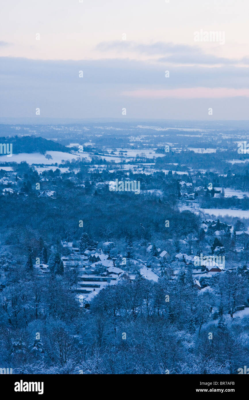 Surrey Hills - January snow scenes in Reigate, Surrey, England Stock ...