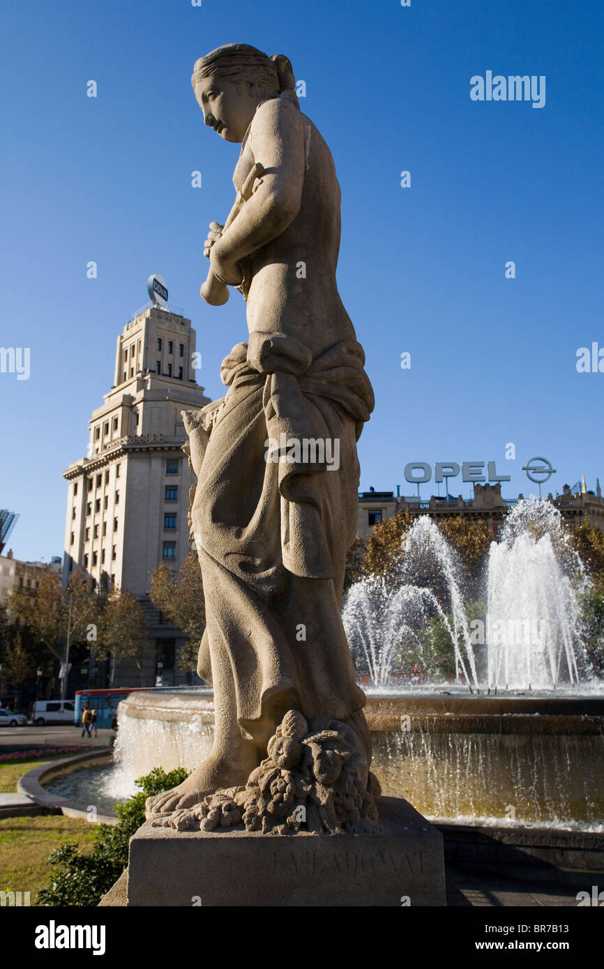 Statue in Barcelona Spain Stock Photo - Alamy