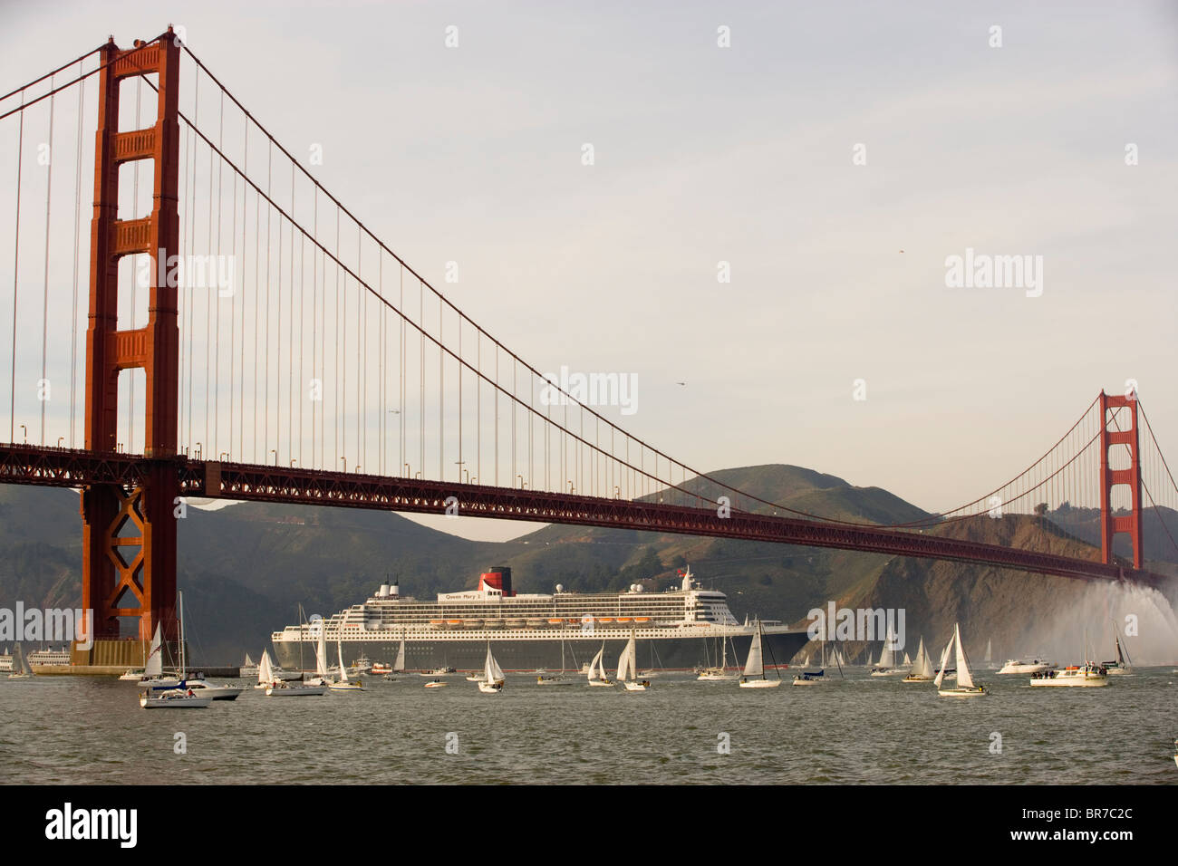 Sailing ship under golden gate bridge hi-res stock photography and ...