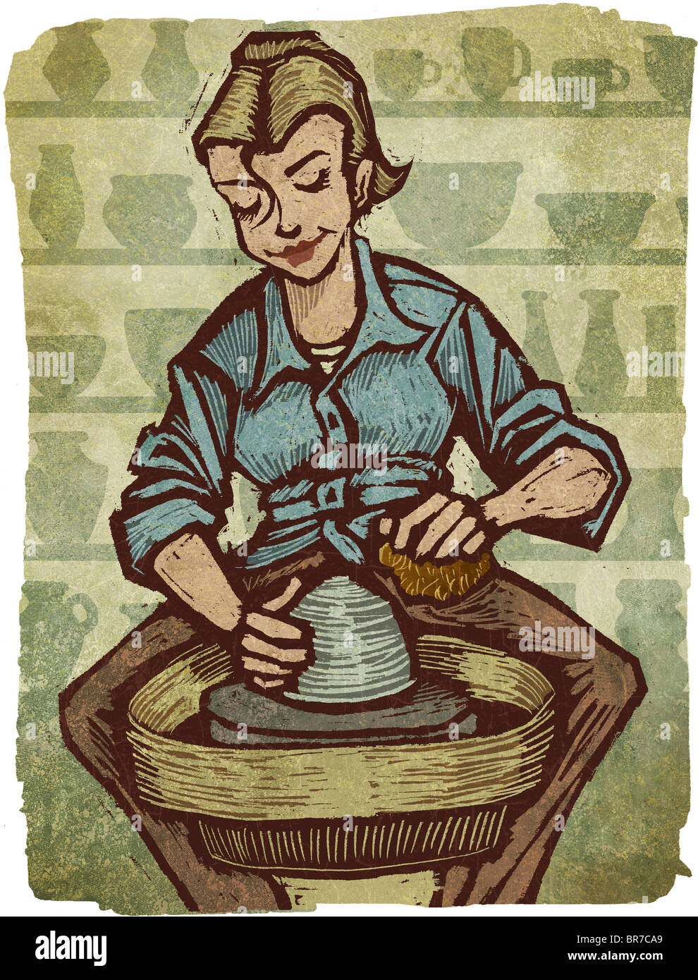 Using a spinning wheel hi-res stock photography and images - Alamy