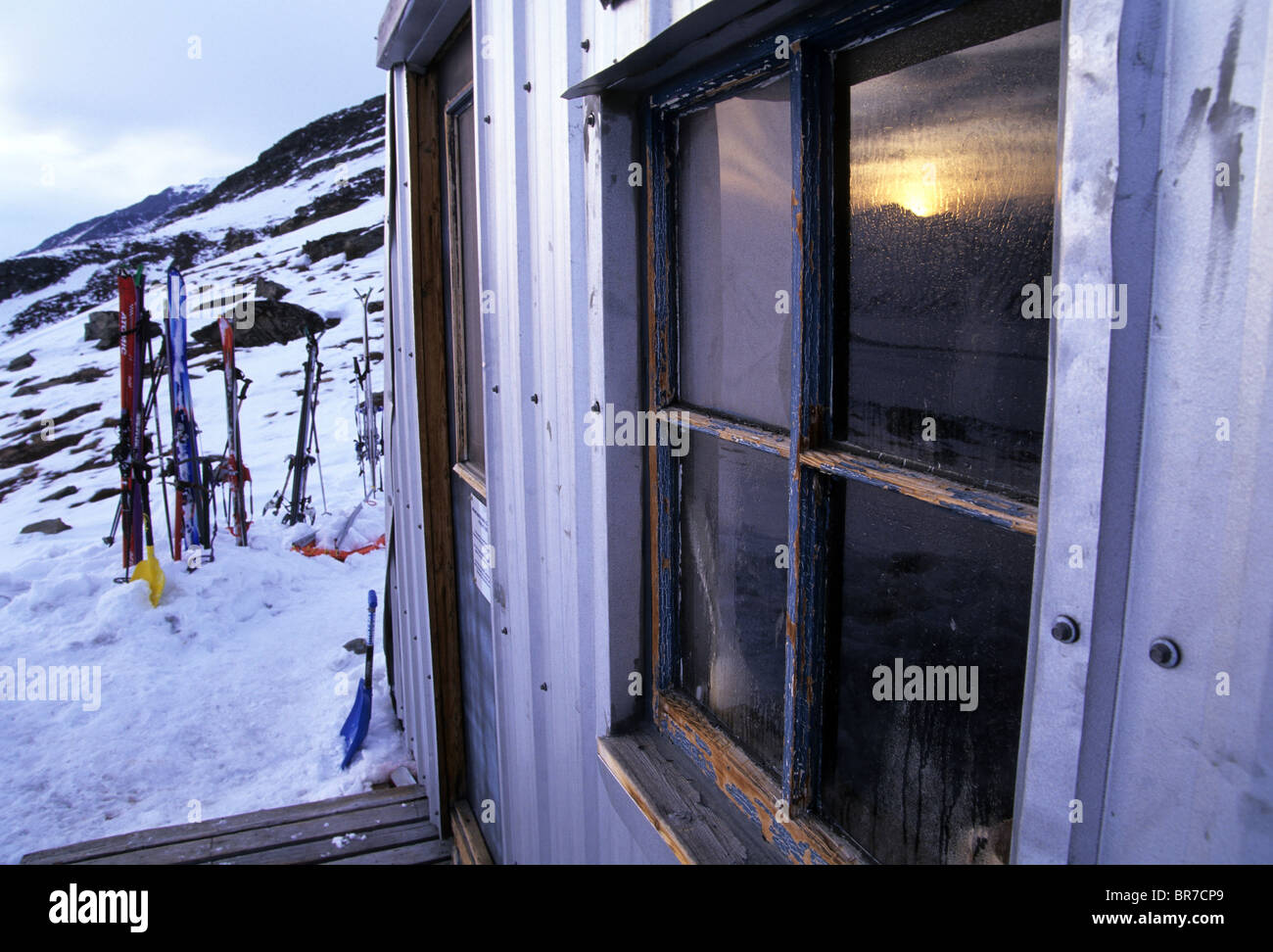 Window of A frame backcountry hut Stock Photo - Alamy