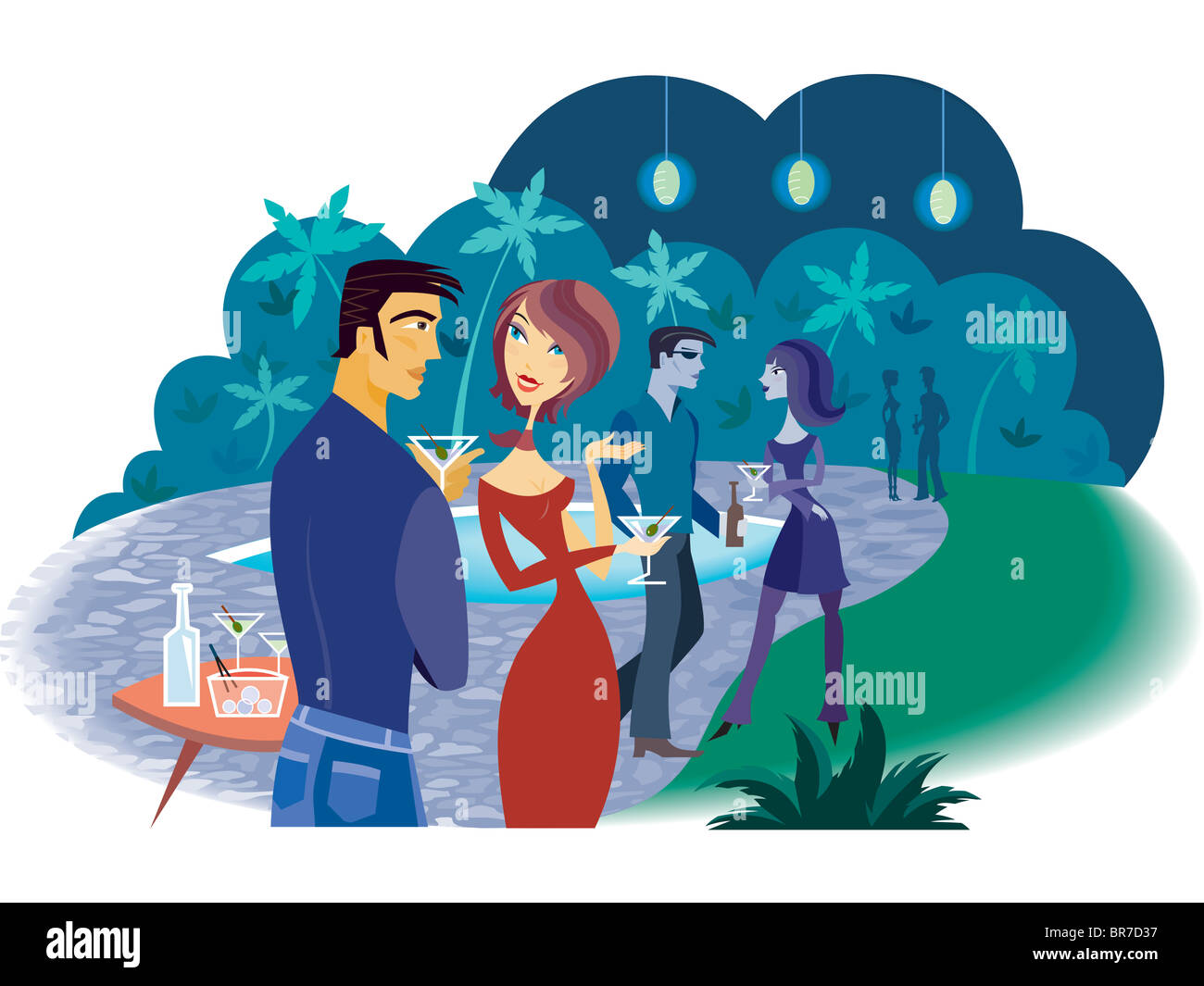 Pool cocktail party Cut Out Stock Images & Pictures - Alamy