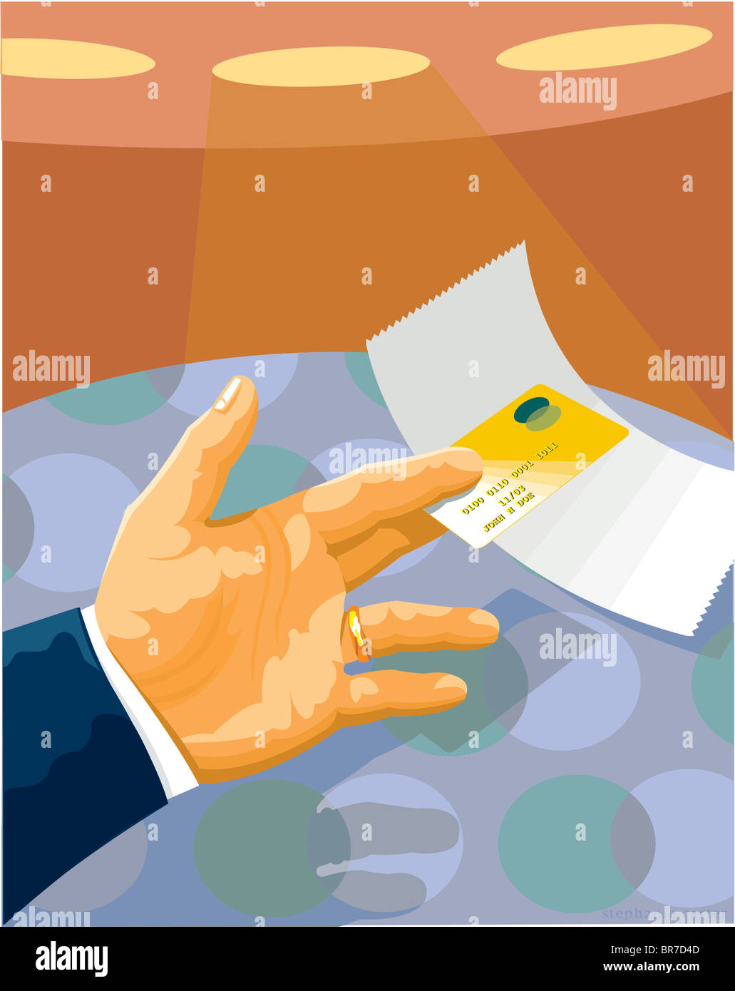 A man paying for his bills with a credit card Stock Photo - Alamy