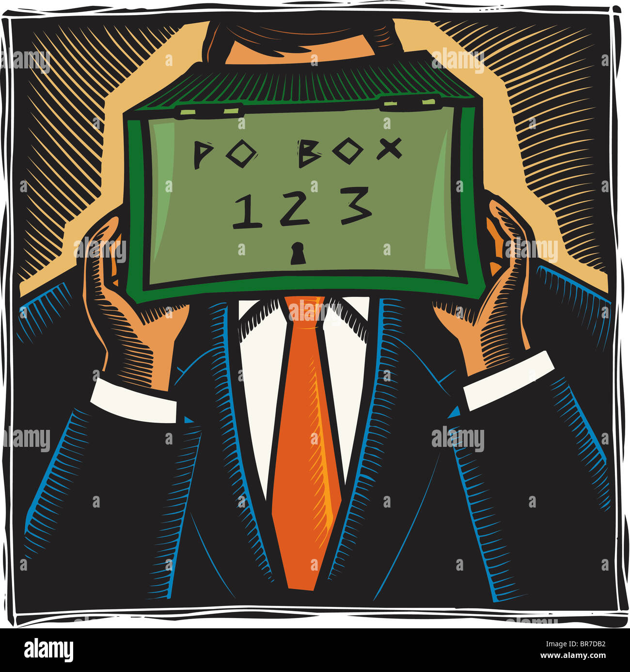A man holding a post office box in front of his face Stock Photo - Alamy