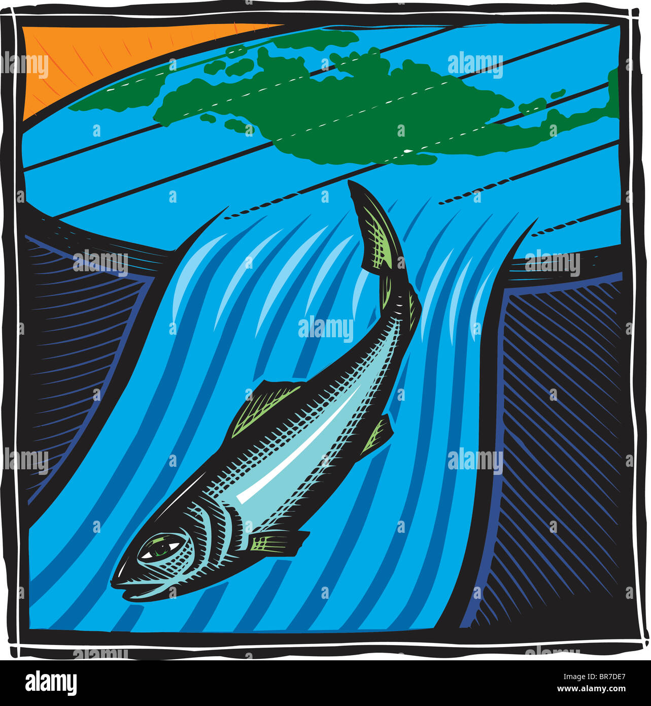 A fish falling off the earth Stock Photo - Alamy