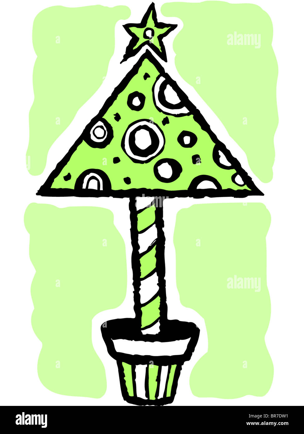 Christmas tree with striped trunk Stock Photo - Alamy