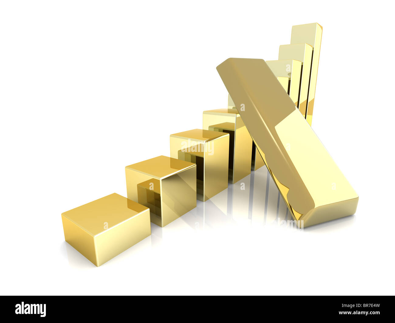 3d render ascending bar graph hi-res stock photography and images - Alamy