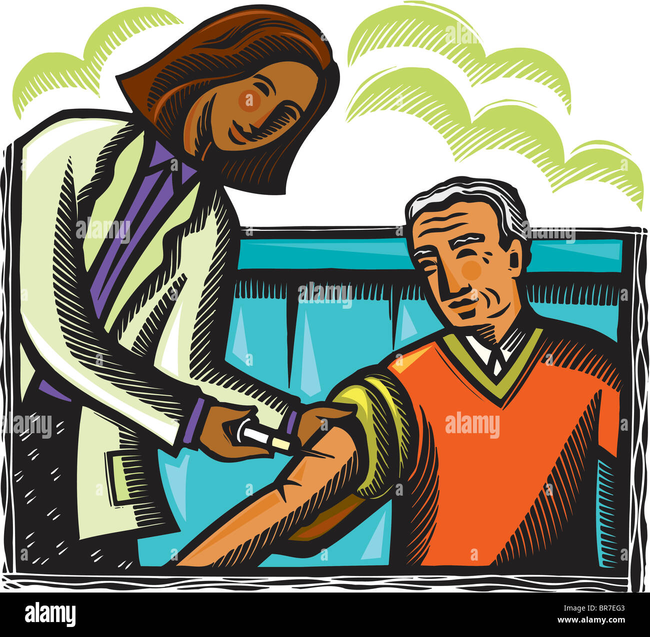 Doctor giving a patient a shot Stock Photo - Alamy